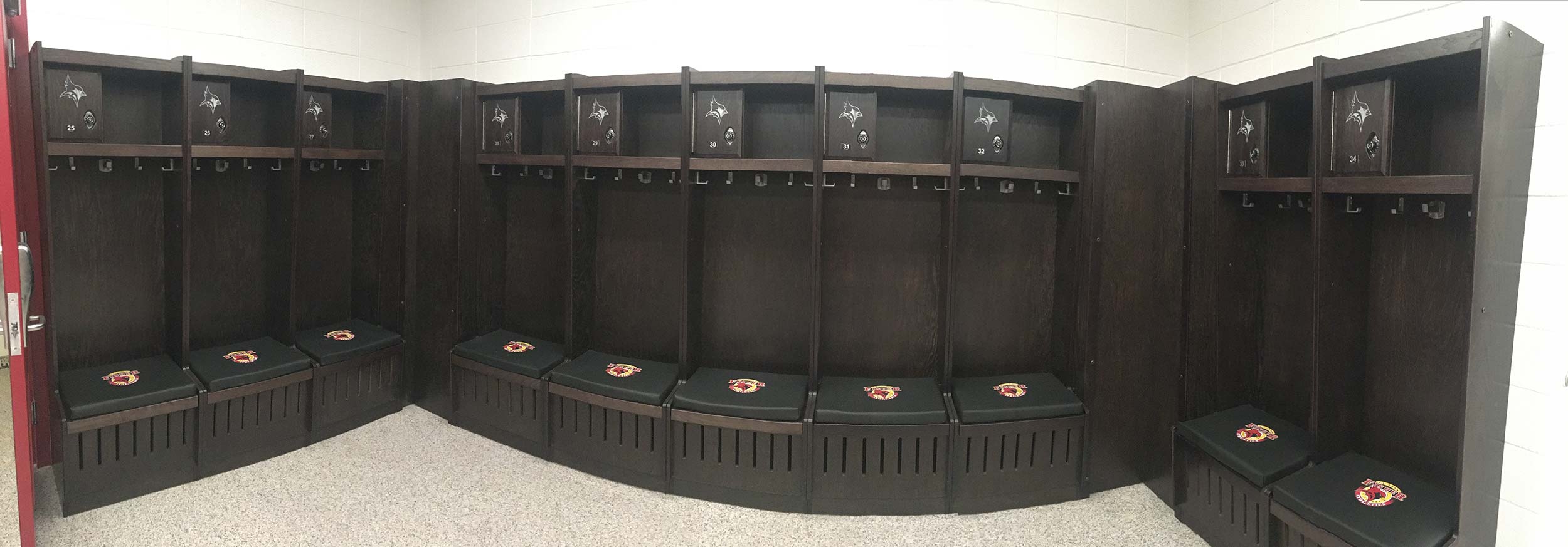 Wood Sports Locker Installations by All Wood Lockers