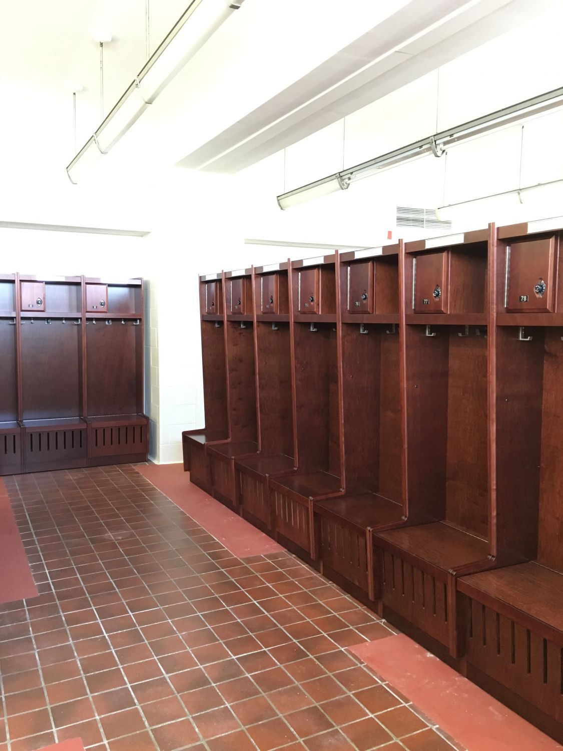Wood Sports Locker Installations by All Wood Lockers