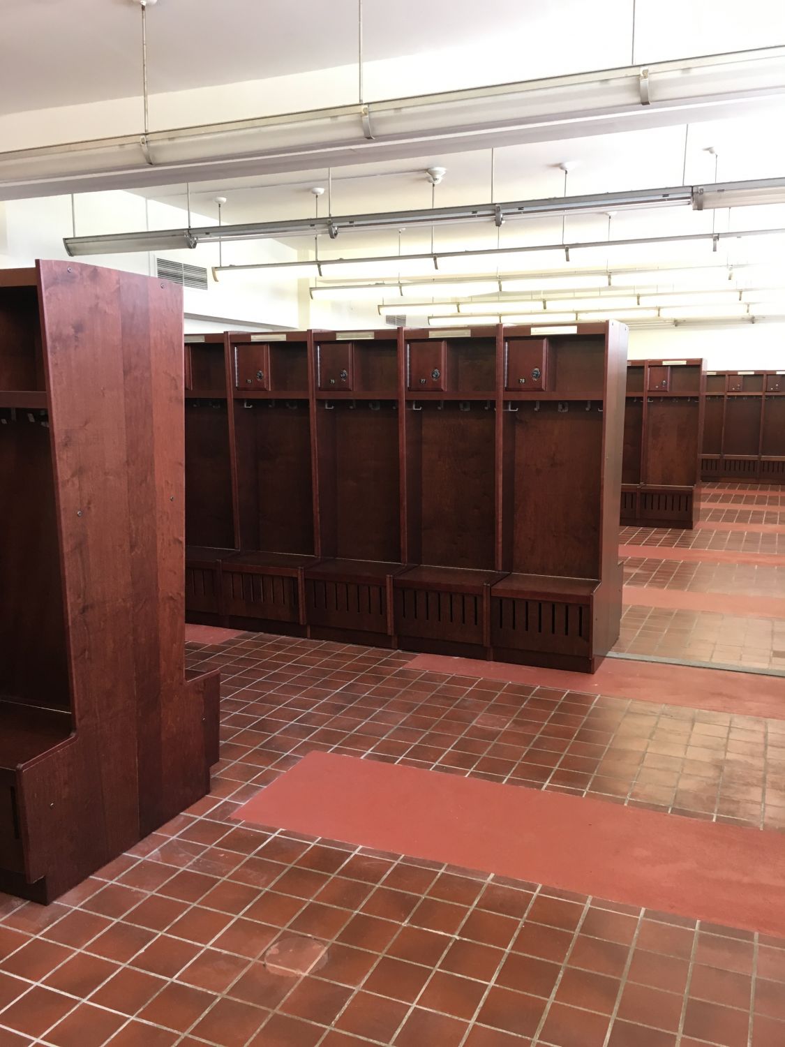 Wood Sports Locker Installations by All Wood Lockers