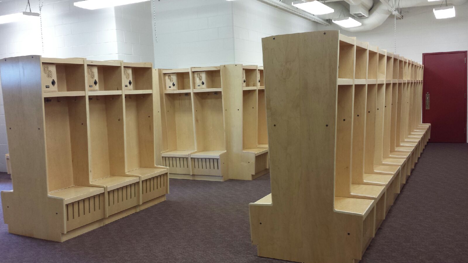 Wood Sports Locker Installations by All Wood Lockers