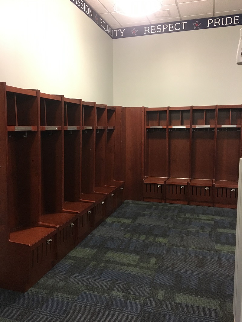Wood Sports Locker Installations by All Wood Lockers