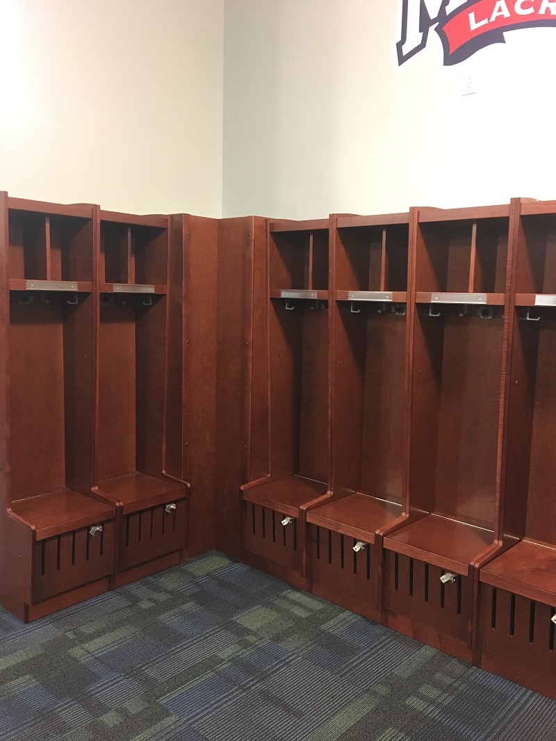 Wood Sports Locker Installations by All Wood Lockers