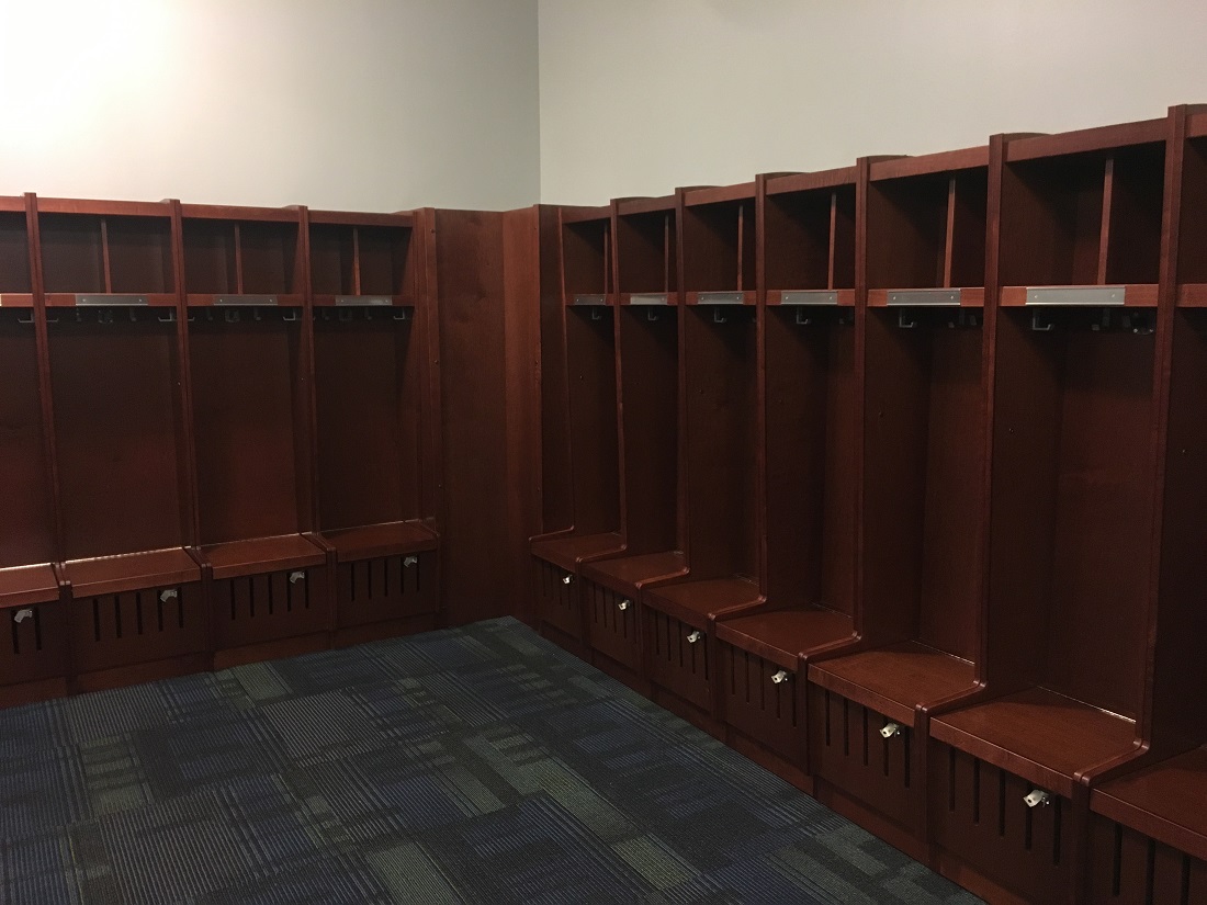 Wood Sports Locker Installations by All Wood Lockers