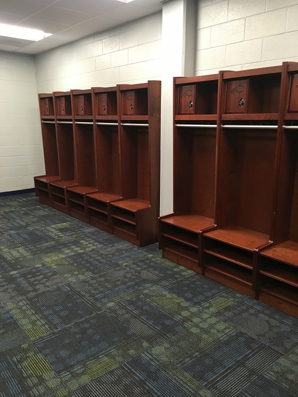 Wood Sports Locker Installations by All Wood Lockers