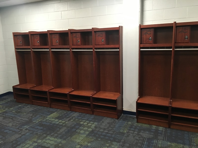 Wood Sports Locker Installations by All Wood Lockers